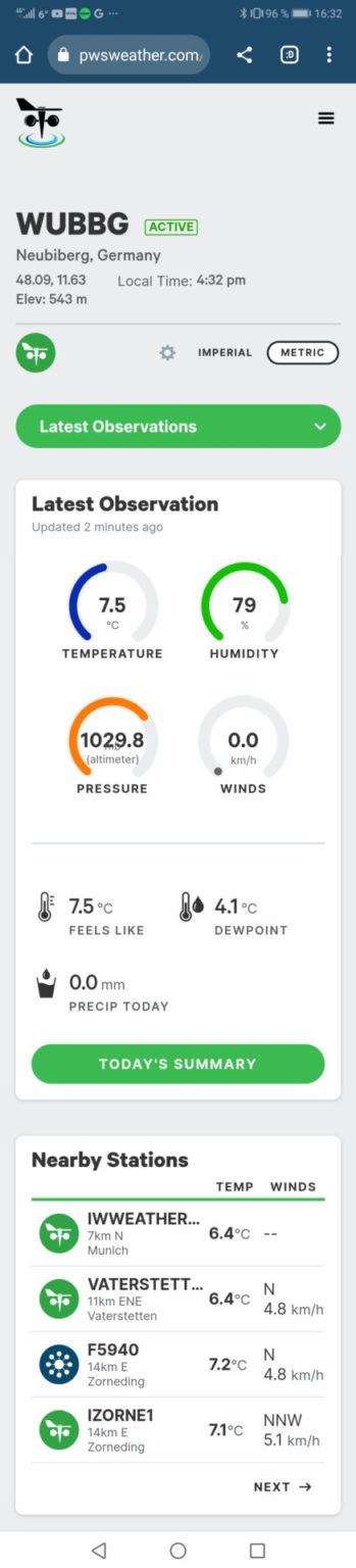 Vergleich von Wetterservern: Was unterscheidet Weather Underground, WeatherCloud, PWS Weather ...