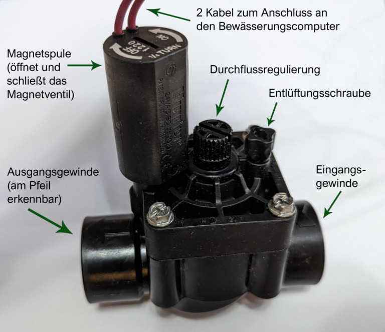 So funktioniert der Anschluss von Magnetventilen an den Bewässerungscomputer ...